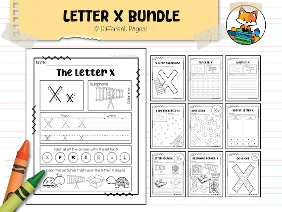 Hojas De Trabajo Para Jardín De Infantes Con La Letra X