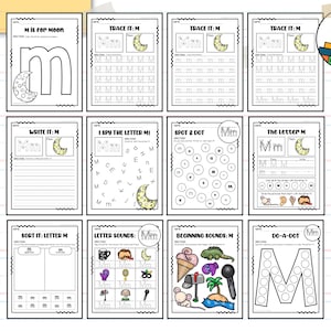 Letter M Alphabet Worksheet Bundle - 24 Pages - Preschool / Prek ...