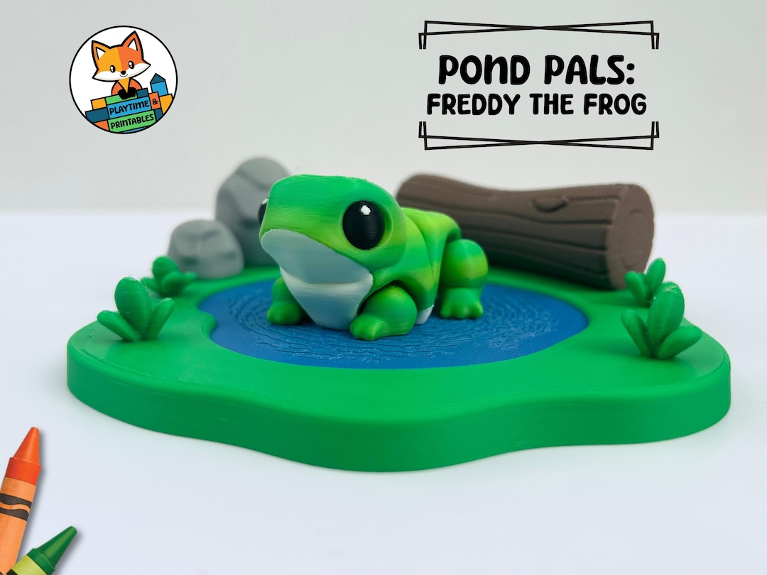 3D Printed Pond Diorama Set With Flexi Articulated Frog | Fidget, Pond ...