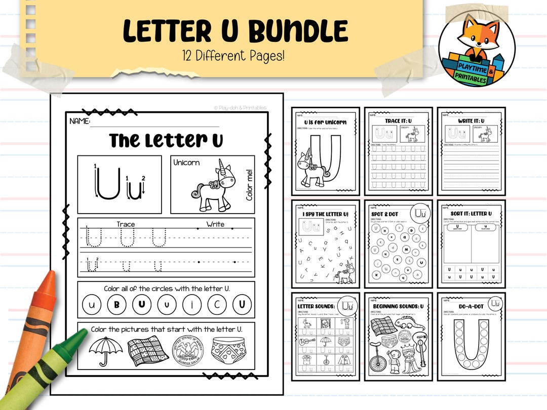 Letter U Alphabet Worksheet Bundle - 24 Pages - Preschool / Prek ...