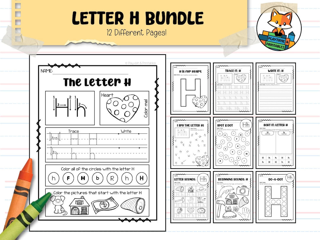 Letter H Alphabet Worksheet Bundle - 24 Pages - Preschool / Prek ...