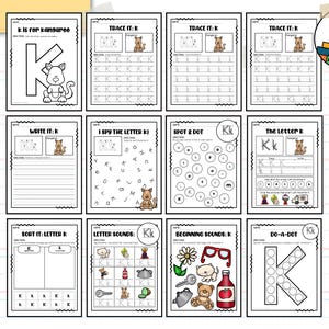 Letter K Alphabet Worksheet Bundle - 24 Pages - Preschool / Prek ...