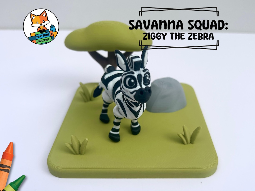 3D Printed Savanna Diorama Set With Flexi Articulated Zebra | Fidget ...