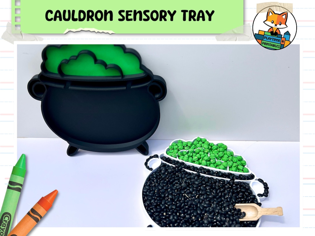 Witch's Cauldron Sensory Tray - Halloween - Montessori - Sensory Bin ...