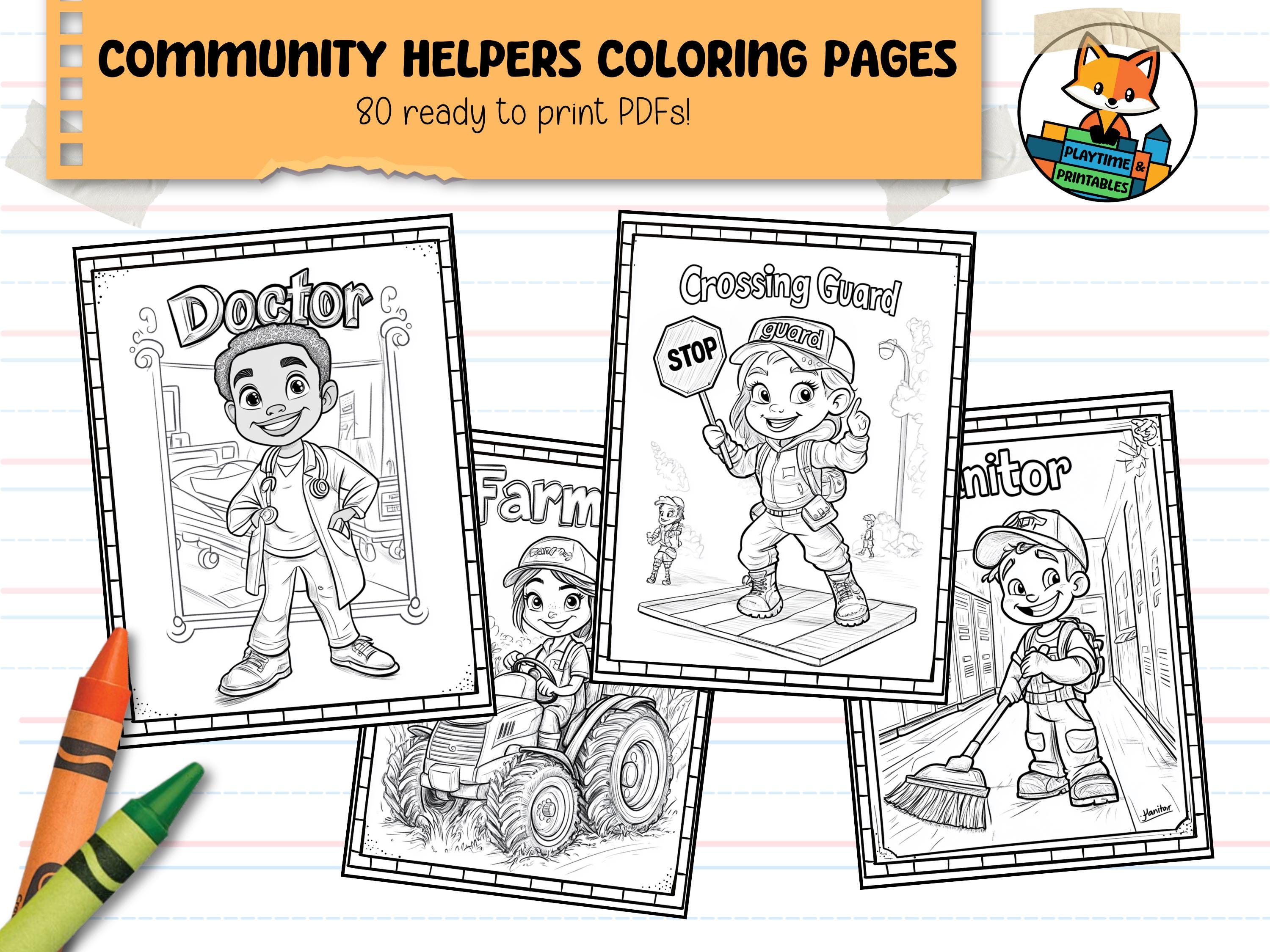 Community Helpers Coloring Pages - 80 Pages - Everyday Heroes ...