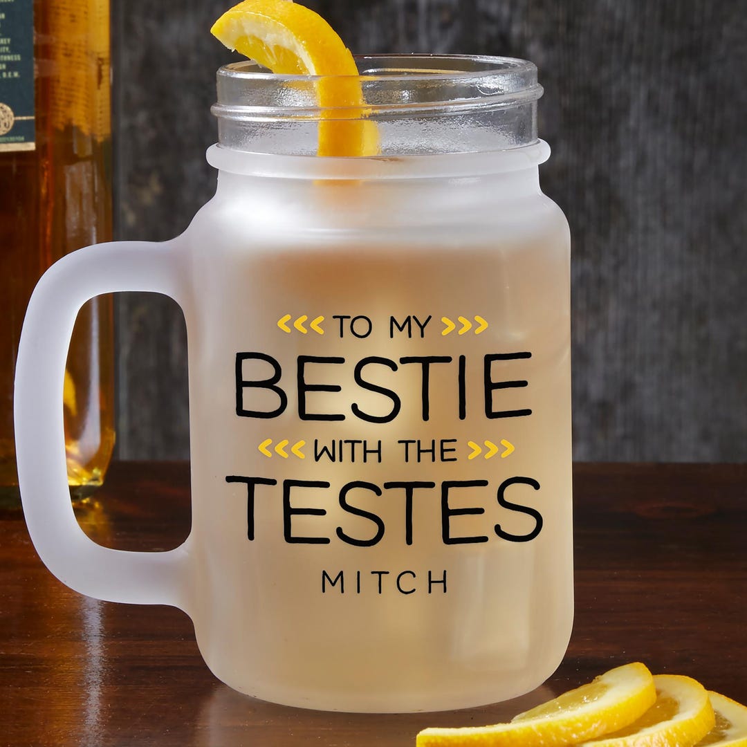 Personalized Bestie Frosted Mason Jar, Funny Gift for Him - Etsy