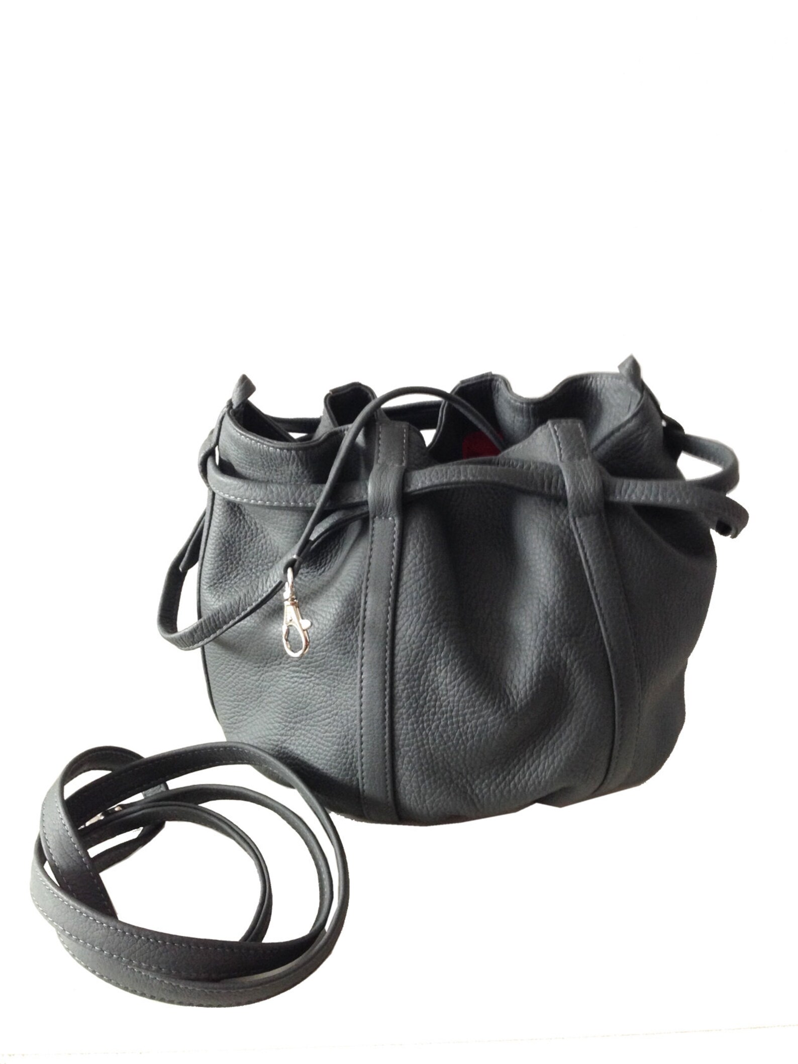 Black or Grey Drawstring Bag Bucket Bag sophie in - Etsy