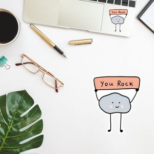 Fun Gift Idea You Rock Cute Sticker Inspirational Vinyl Sitcker - Etsy