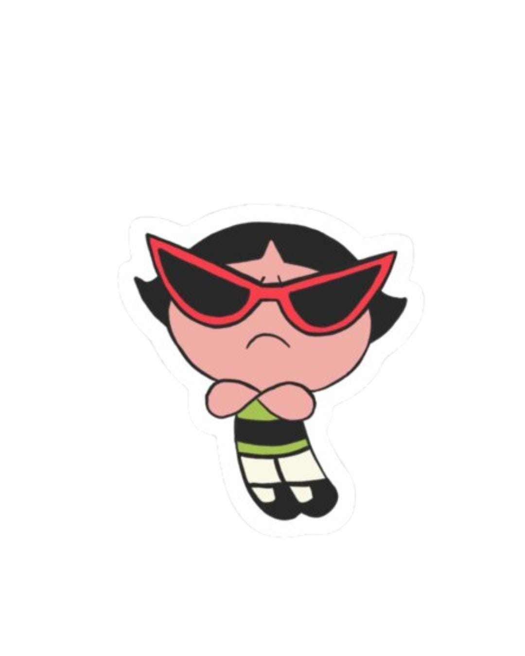 Angry Buttercup With Her Sunglasses | Vinyl Sticker | Animated | Funny ...