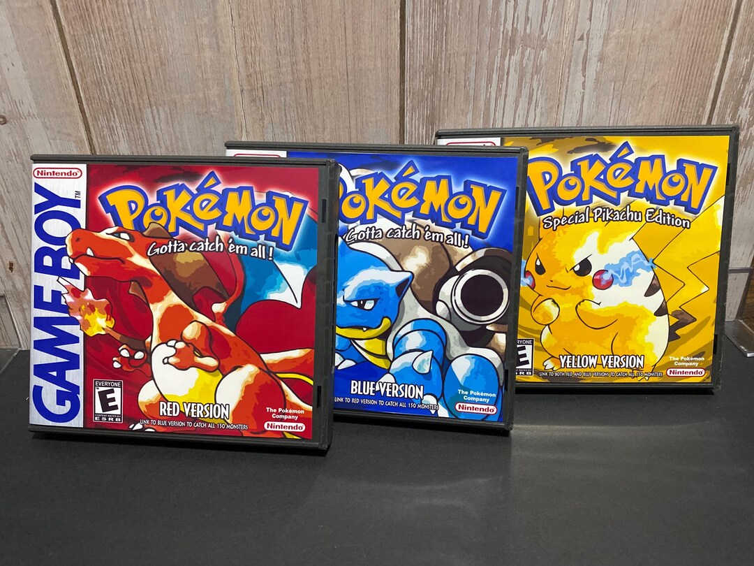 Pokémon Red, Blue and Yellow for Nintendo Game Boy Replacement Cases ...