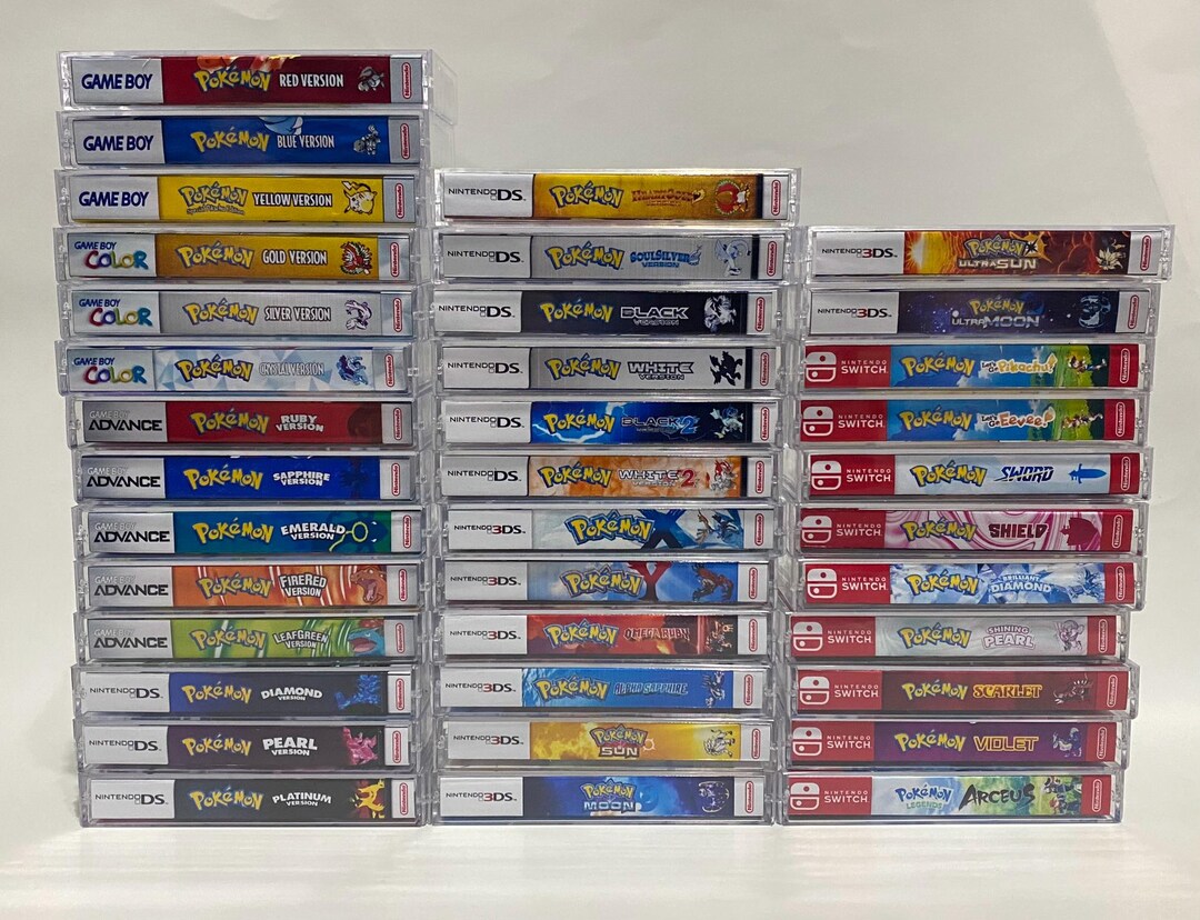 Pokémon Game Cassette Cases All Generations With Inserts - Etsy