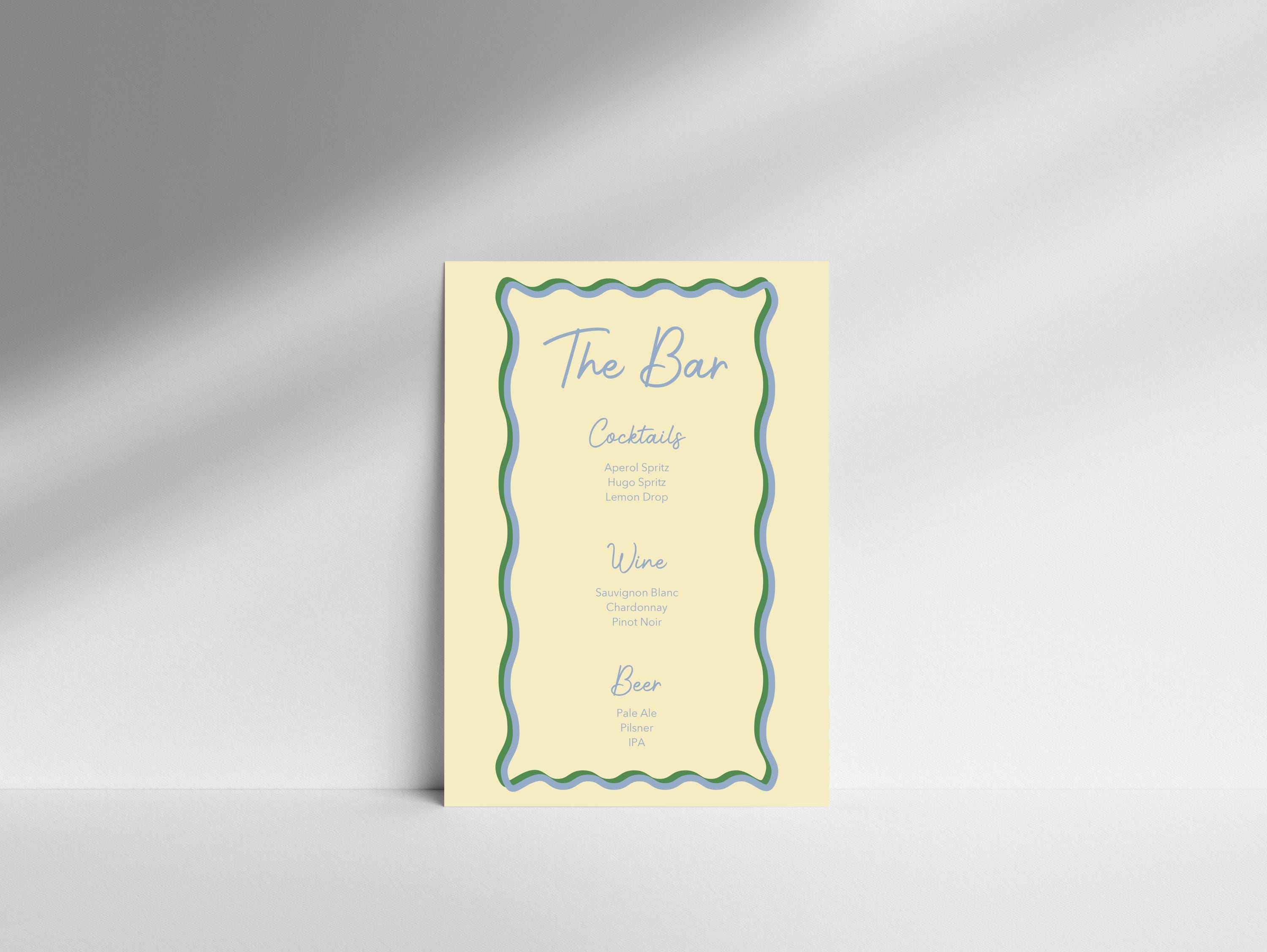 Bar Menu Design Bar Menu Template Customizable Signature Drinks Fun ...