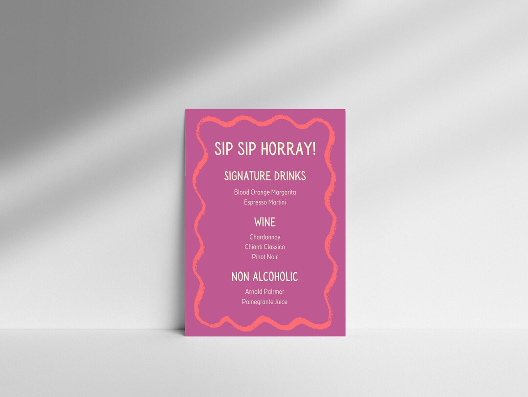 Personalized Bar Menu | Fun Bar Menu | Wedding Custom Bar Menu | Bar ...