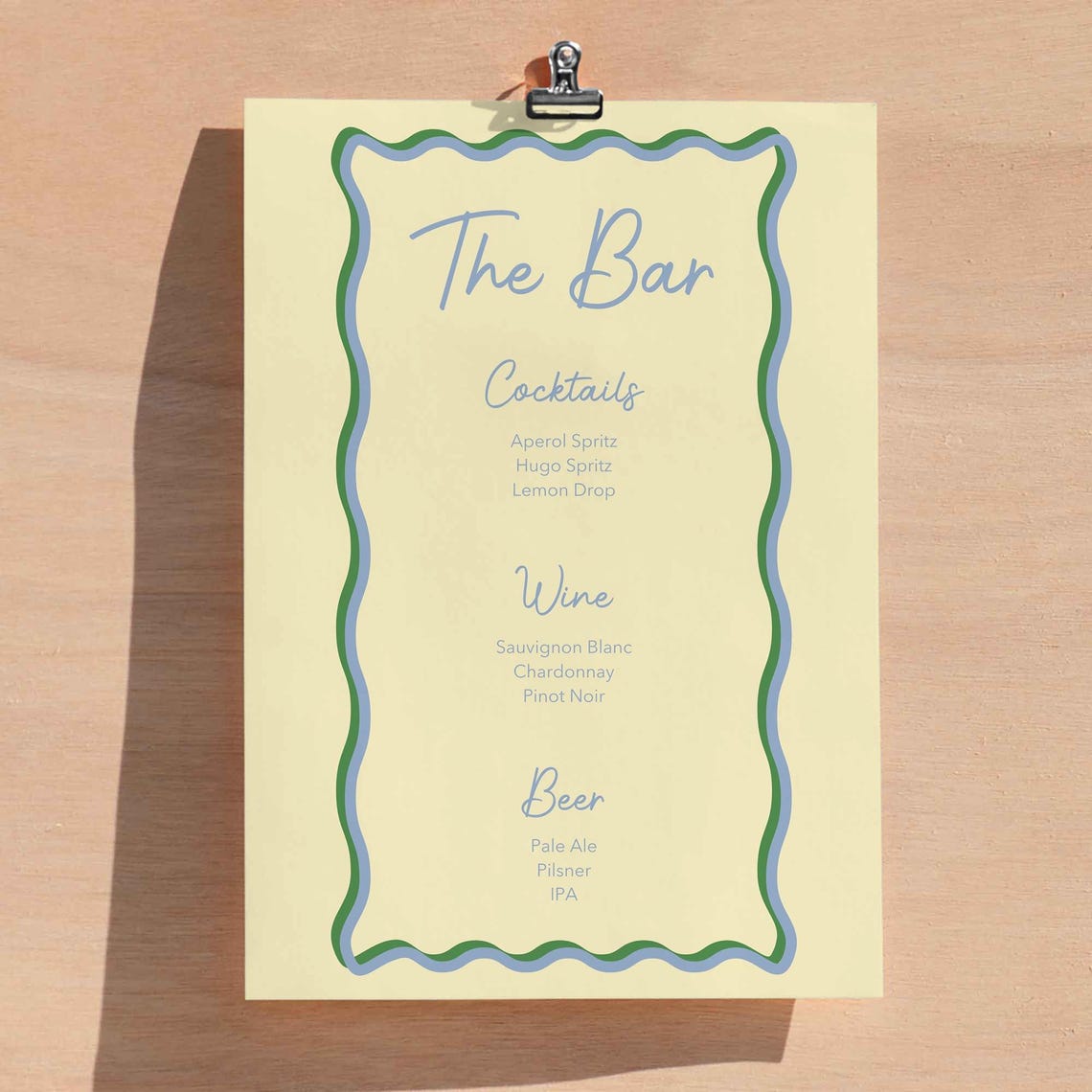 Bar Menu Design Bar Menu Template Customizable Signature Drinks Fun ...