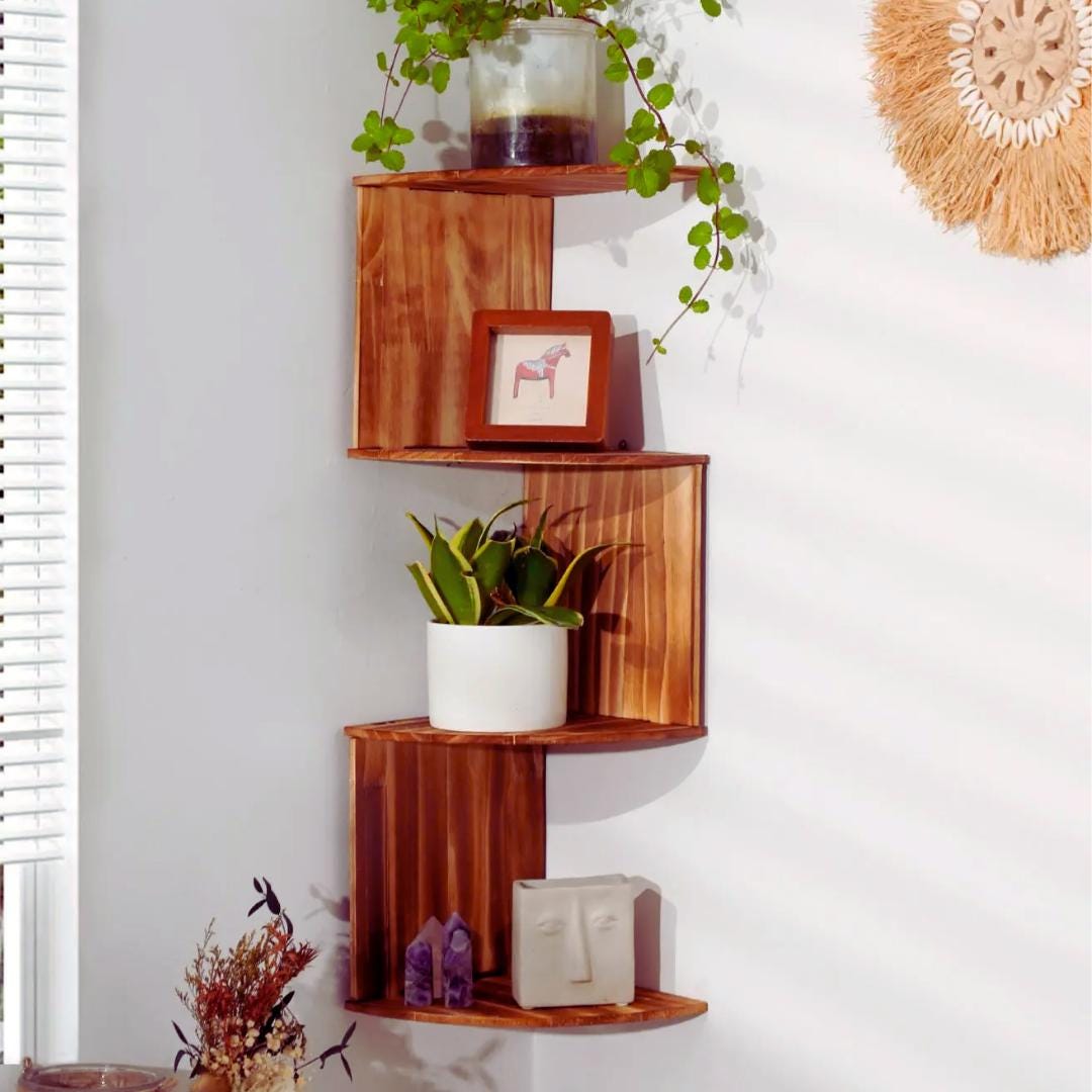 Wooden Shelves Corner Tier - Etsy
