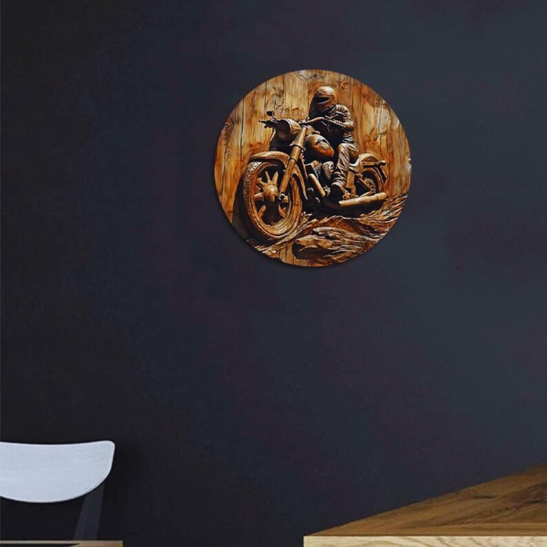 Motorcycle Sign Faux Wood - Etsy