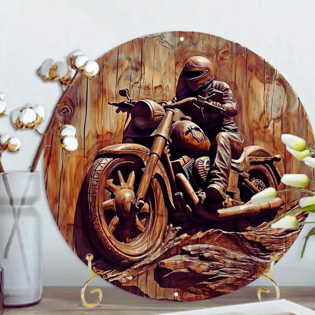 Motorcycle Sign Faux Wood - Etsy