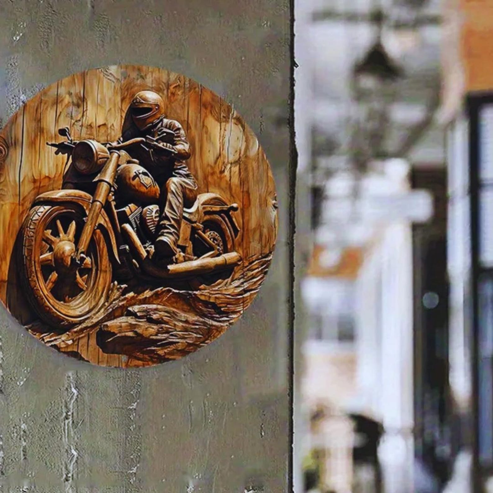 Motorcycle Sign Faux Wood - Etsy