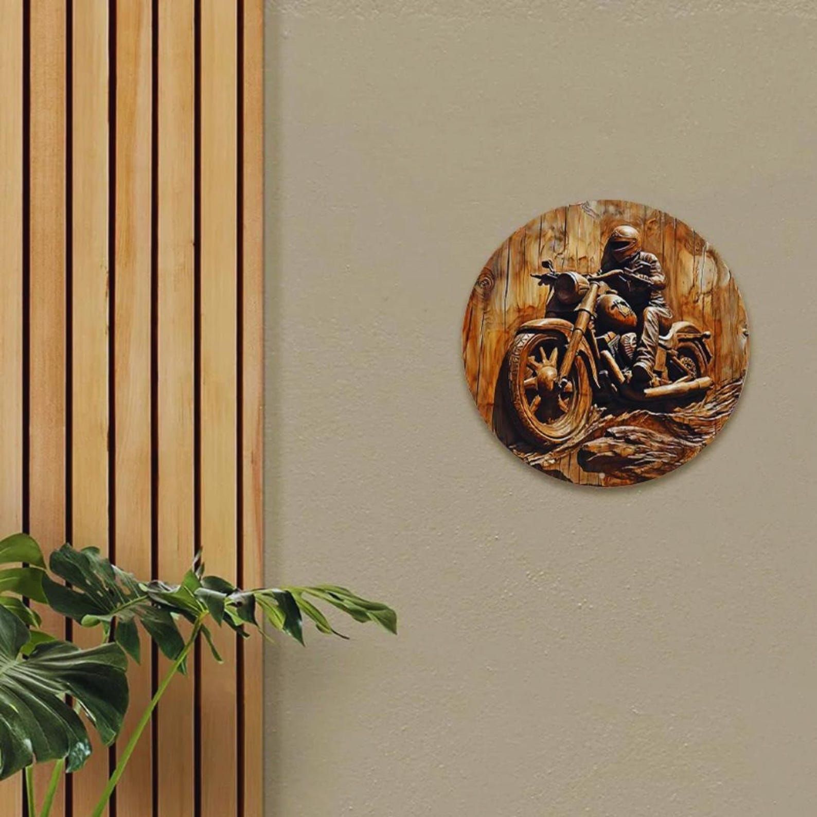 Motorcycle Sign Faux Wood - Etsy
