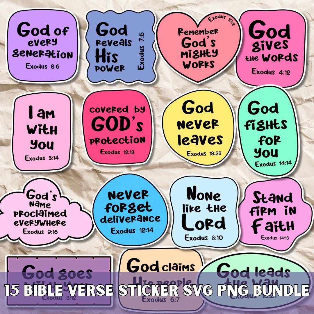 Exodus Inspirational Bible Verse SVG PNG Bundle, Christian Journal ...