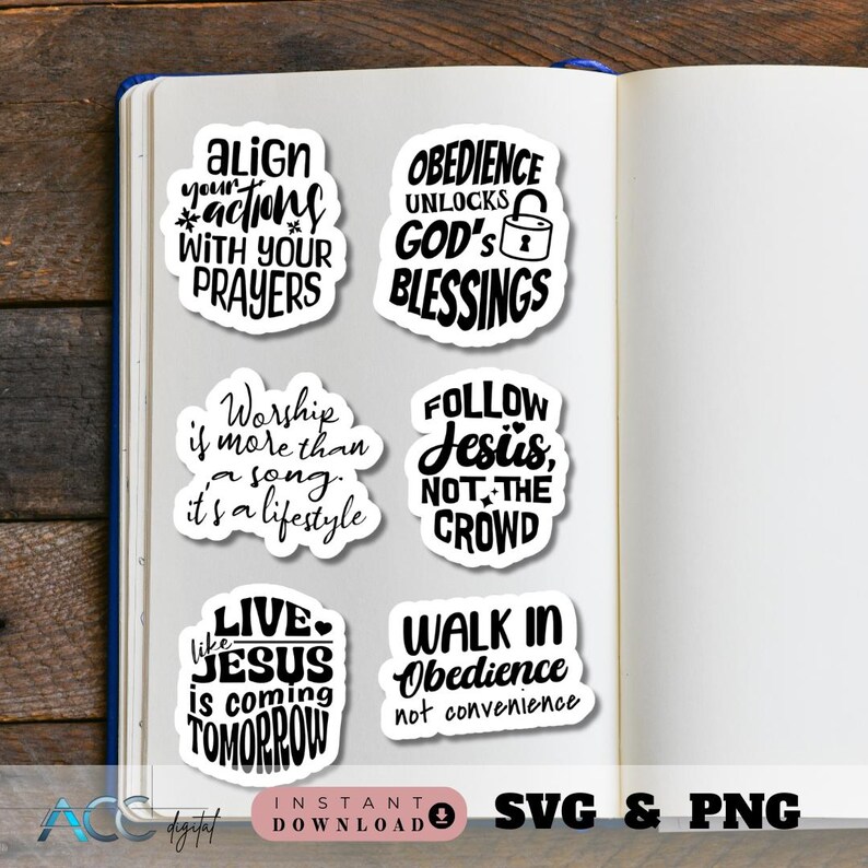 Christian PNG Sticker Bundle, Christian Quotes Svg, Bible Verse Quotes ...