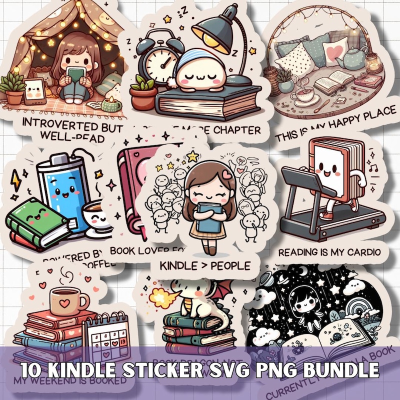 Kindle Stickers - Etsy