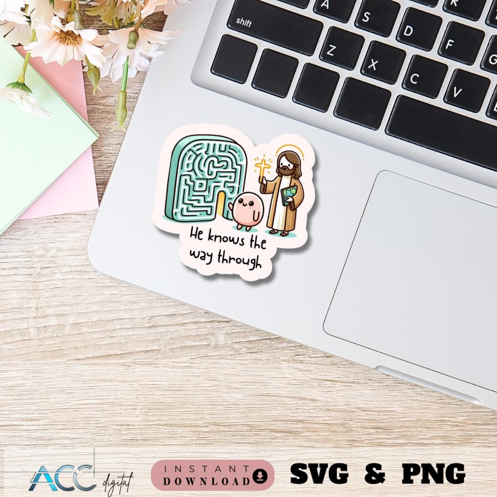 Christian Stickers, Jesus Decal SVG PNG Bundle, Faith Quotes for ...