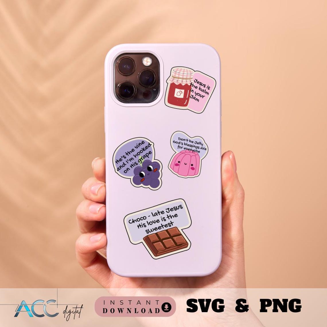 Witty Christian Stickers SVG PNG Bundle, Religious Printable Clipart ...