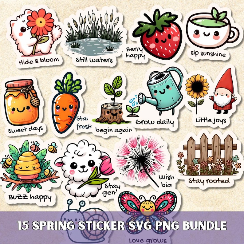 Spring Quotes Clipart SVG PNG Bundle, Mental Health Decals, Printable ...