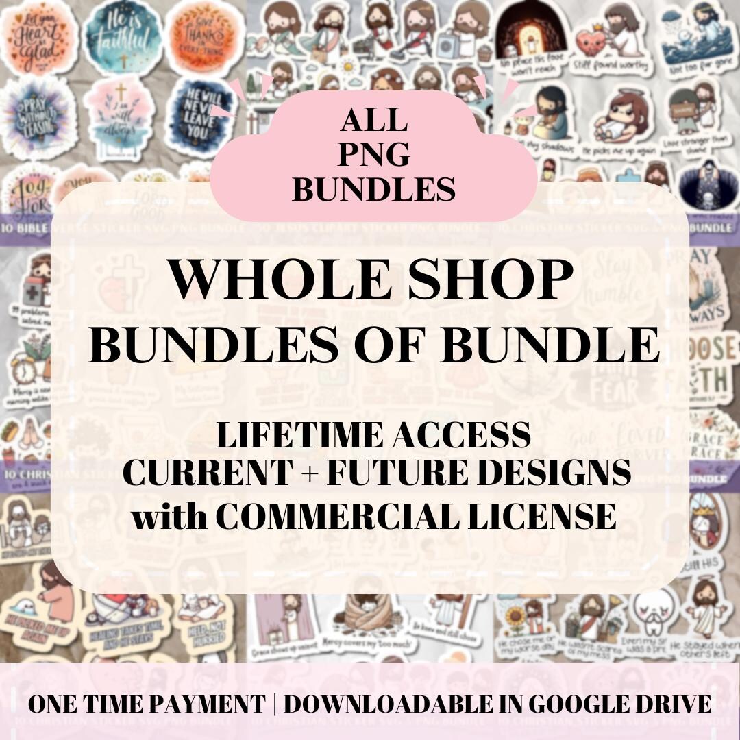 AAC Whole Shop PNG Sticker Mega Bundle With Extended Commercial License ...