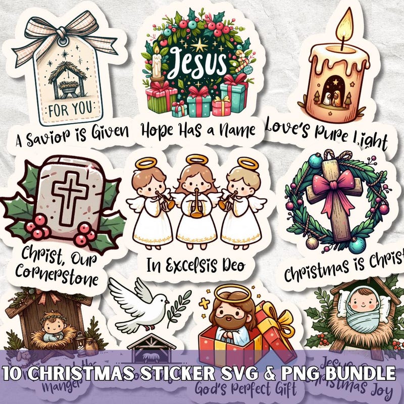 Religious Christmas Stickers - Etsy