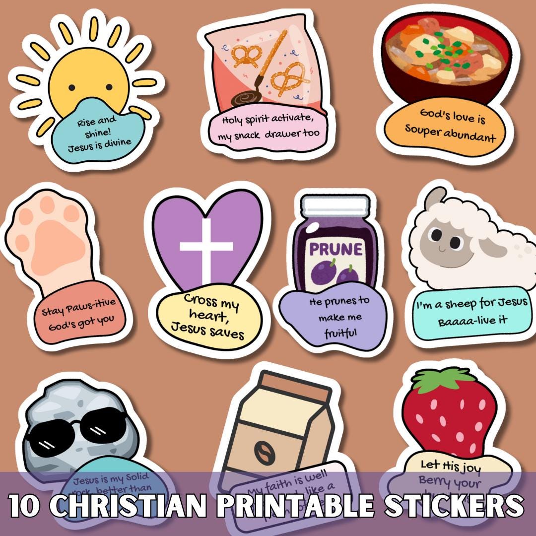 Christian Sticker Pack, Faith Quotes SVG PNG Bundle (digital) - Etsy