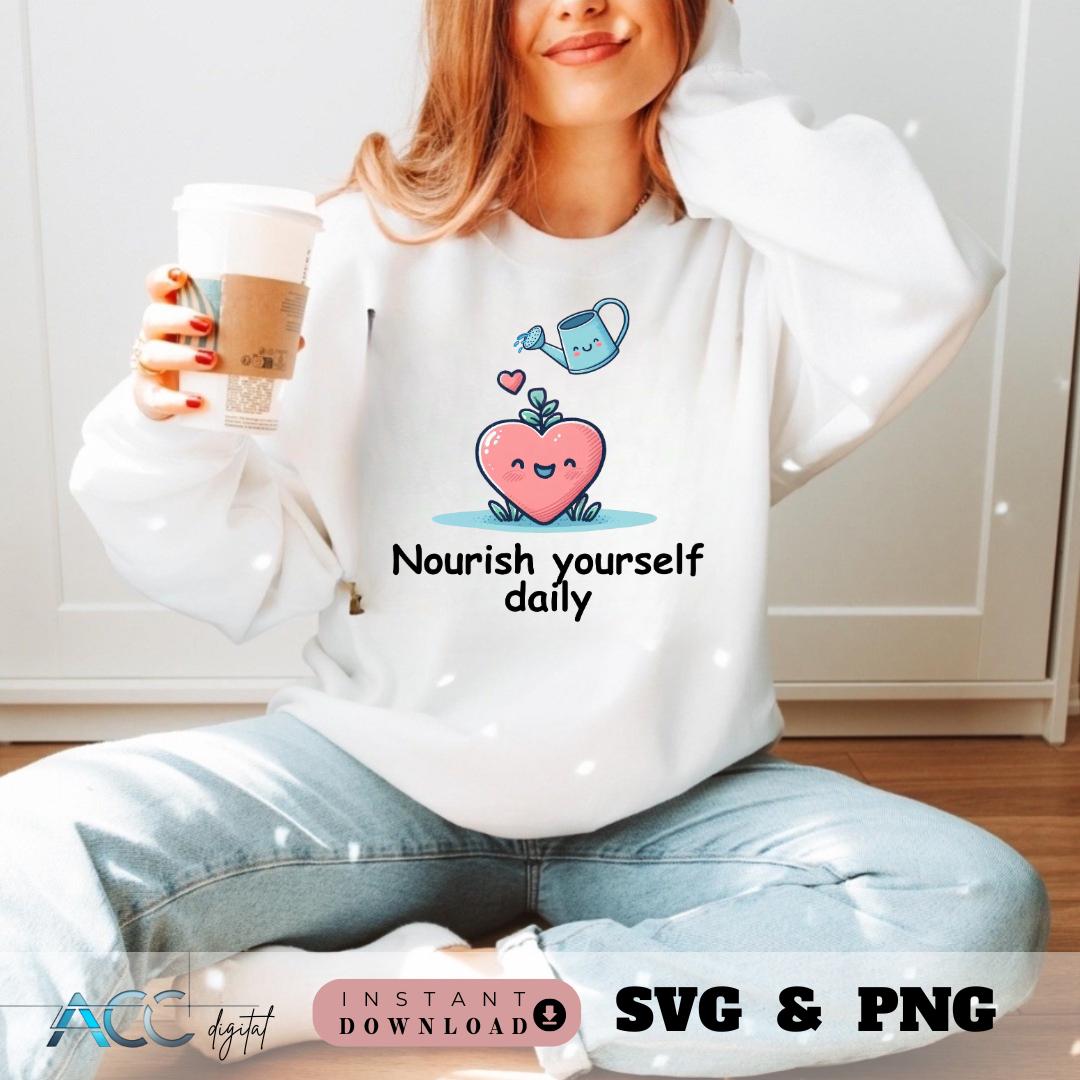 Self Love Sticker PNG SVG Bundle, Motivational Sticker, Positive Quotes ...