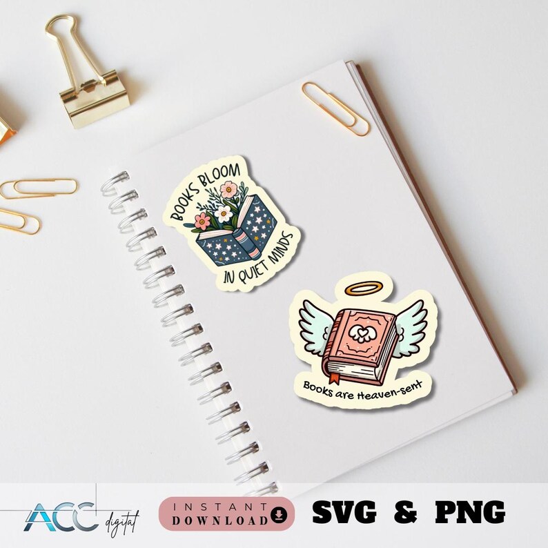 Kindle Stickers Booktok SVG PNG Bundle, Printable Bookish Sticker ...