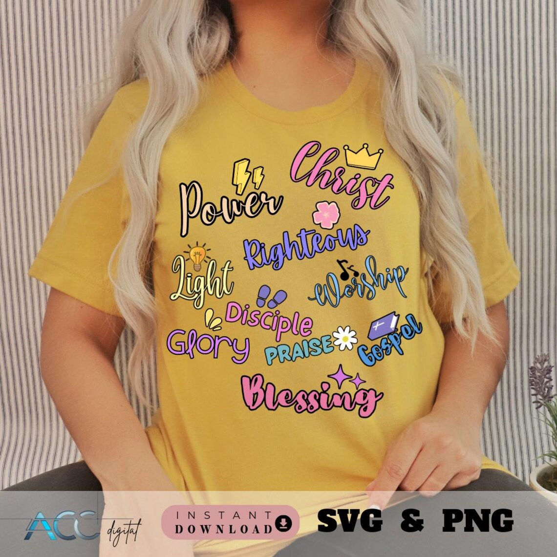 Christian Sticker Bundle, Scripture SVG PNG, Faith Stickers (digital ...