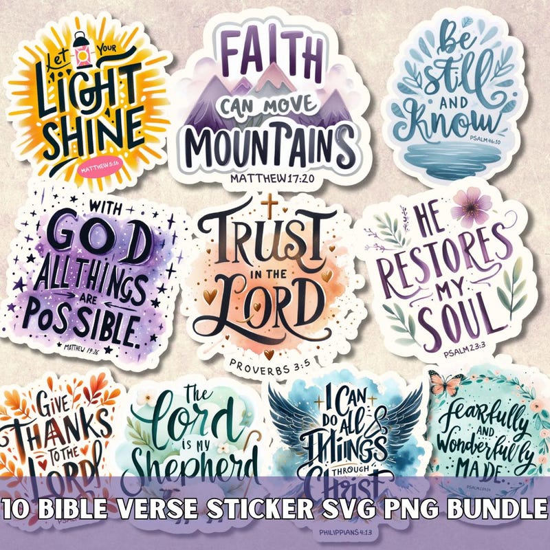 Bible Verse Stickers - Etsy