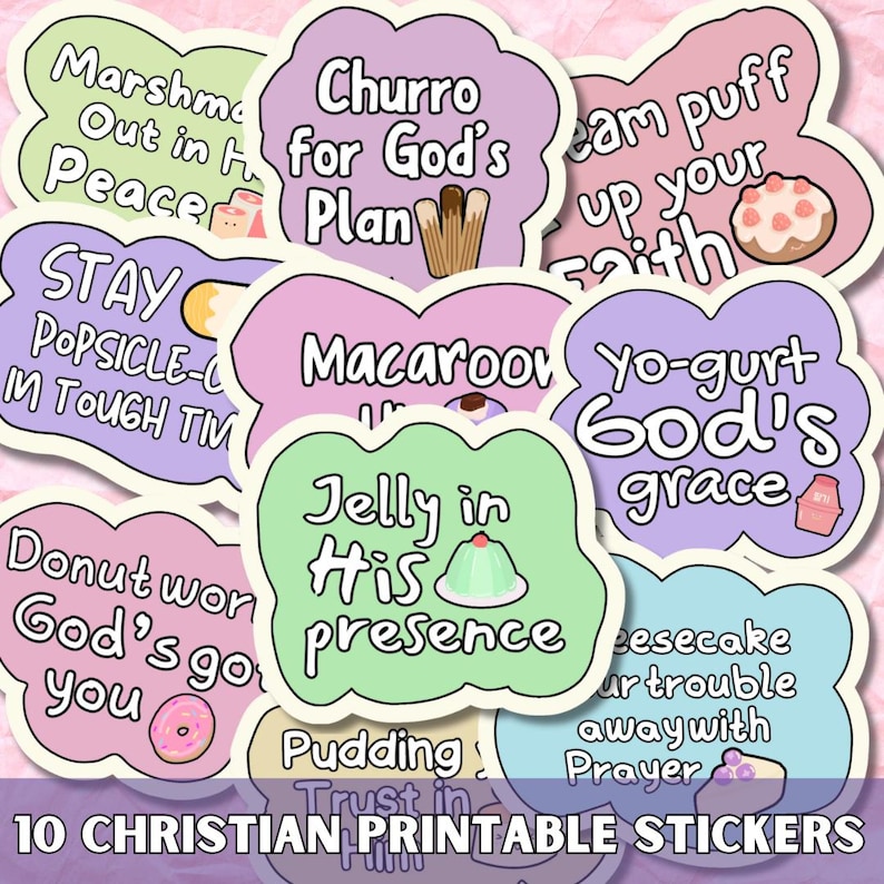 Funny Christian Stickers SVG PNG Bundle, Faith Png Stickers, Cute ...