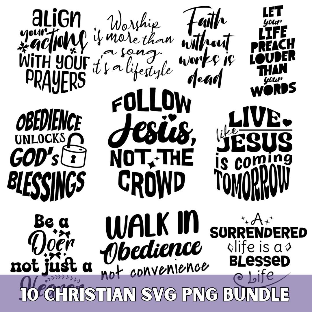 Christian PNG Sticker Bundle, Christian Quotes Svg, Bible Verse Quotes ...