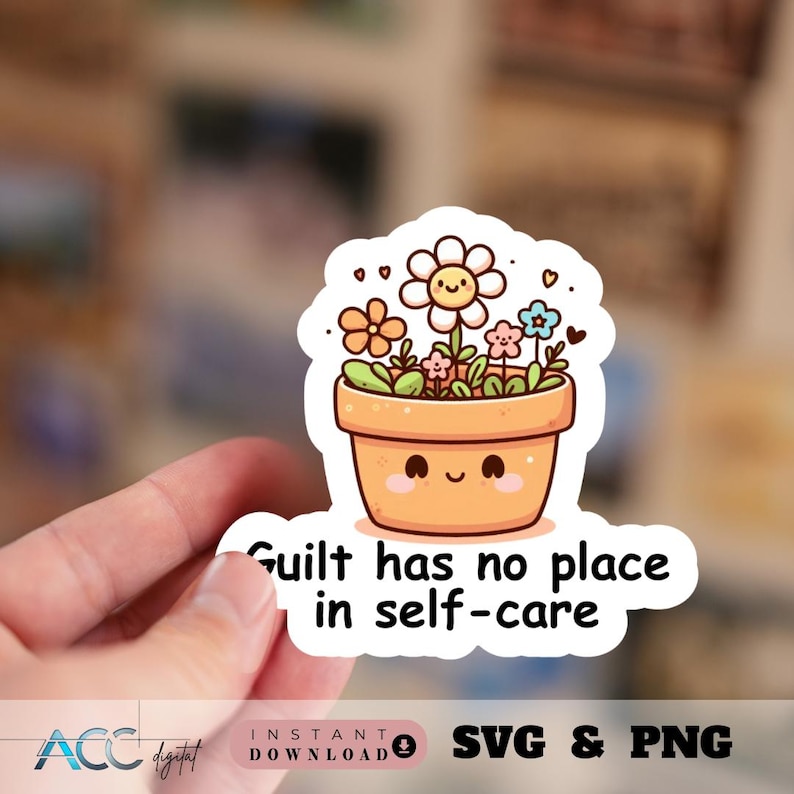 Self Love Sticker PNG SVG Bundle, Motivational Sticker, Positive Quotes ...