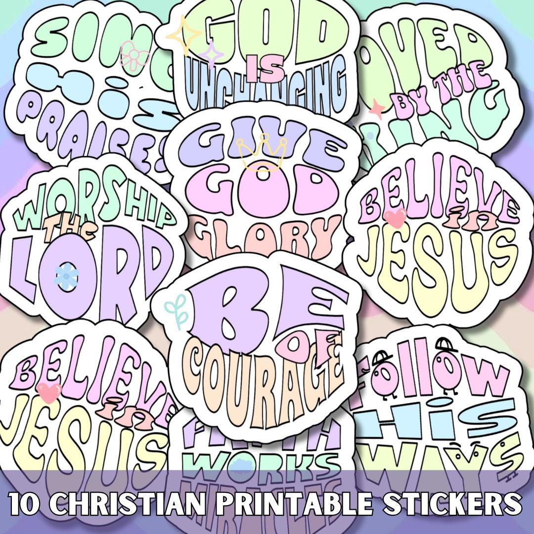 Christian Sticker Bundle, Bible Verse Svg, Bible Verses Sticker ...