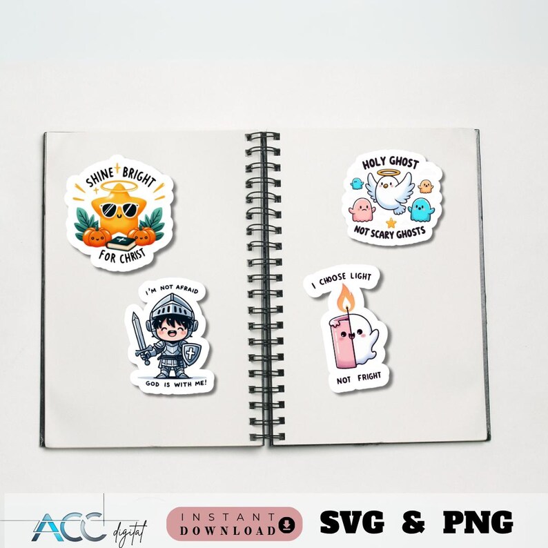 Christian Halloween SVG PNG Bundle, Fall Stickers, Cute Faith Digital ...