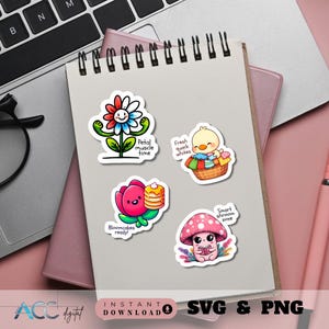 Funny Spring Sticker Pack SVG PNG Bundle, Silly Quotes, Printable ...