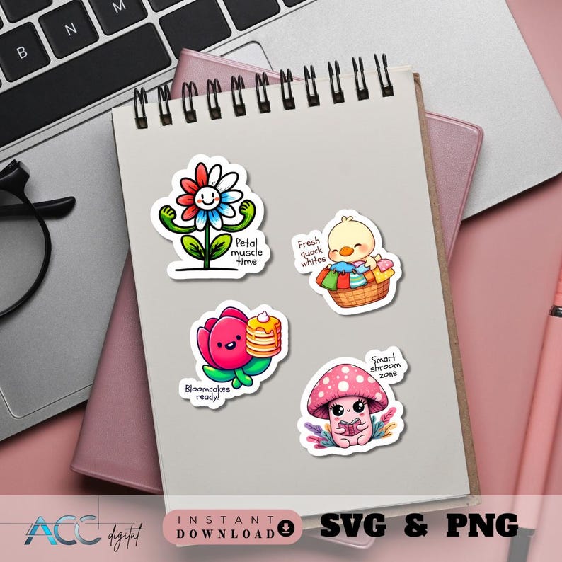 Funny Spring Sticker Pack SVG PNG Bundle, Silly Quotes, Printable ...