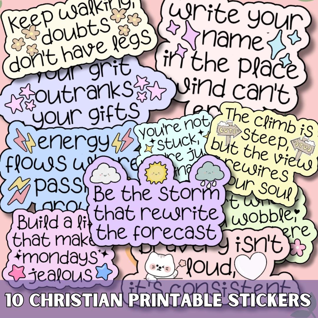 Inspirational Quotes SVG PNG Bundle Printable Sticker Svg, Motivational ...