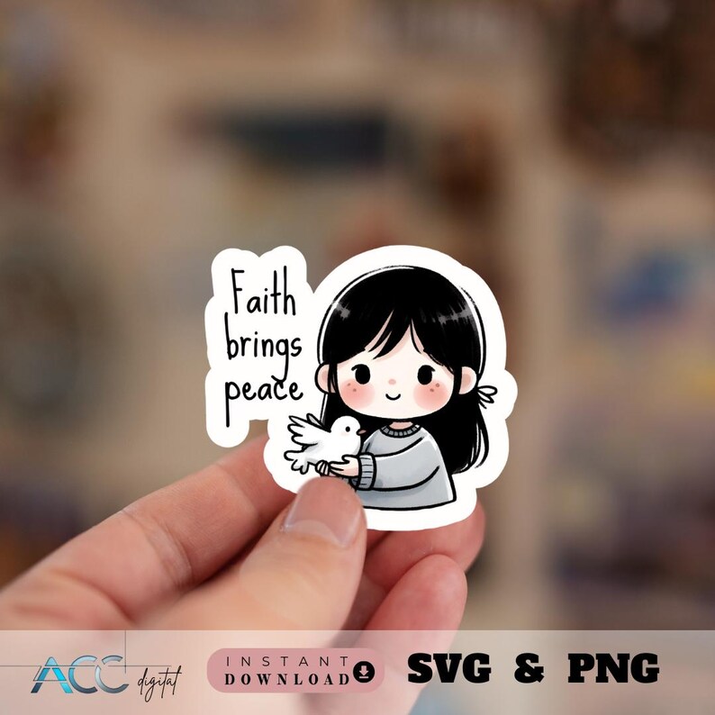 Christian Faith Quotes Sticker SVG PNG Bundle, Cute Printable Bible ...