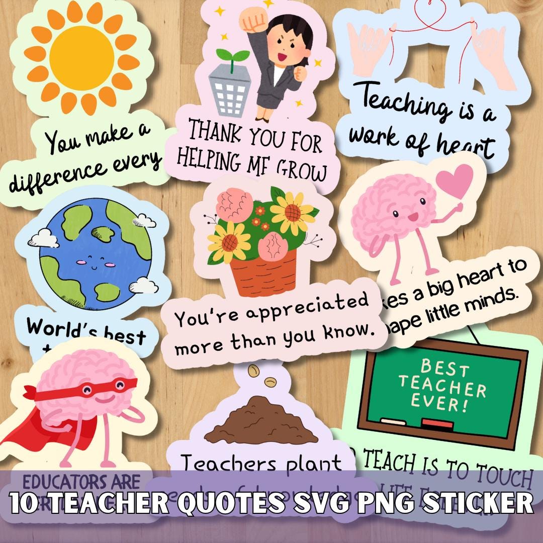 Teacher PNG SVG Bundle, Teacher Sticker, Teacher Svg, Teacher Png ...