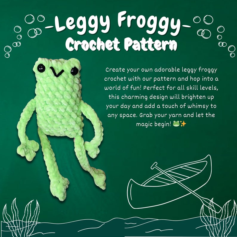 No Sew Leggy Froggy Crochet Pattern, No-sew Frog Pattern, Amigurumi ...