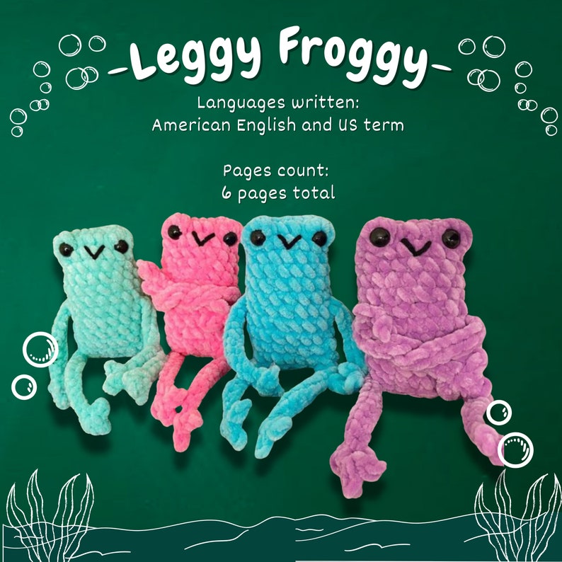 No Sew Leggy Froggy Crochet Pattern, No-sew Frog Pattern, Amigurumi ...
