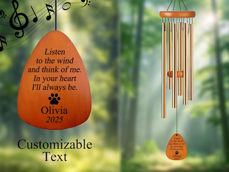 Personalized Pet Memorial Wind Chime,engraved Pet Lose Remenbering Gift ...
