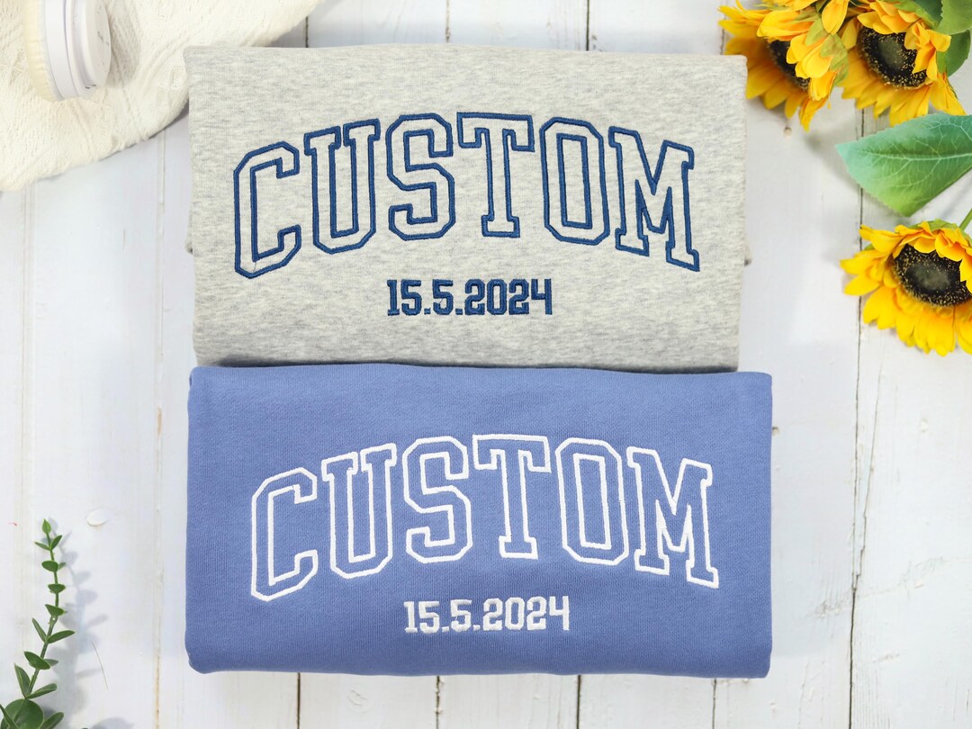 Custom Embroidered Sweatshirt,custom Varsity Crewneck Sweatshirt ...